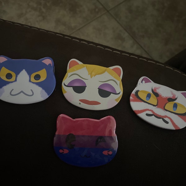 Bisexual Pride Cat Kitty Bi Homosexual Flag Pinback Button | 2.25x1.5 ...