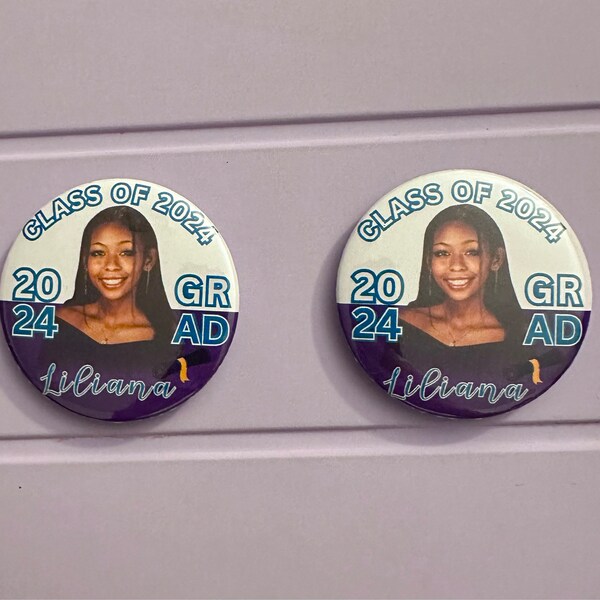 Custom Grad Buttons 2024 Graduation Class of 2024 Congratulation Family ...