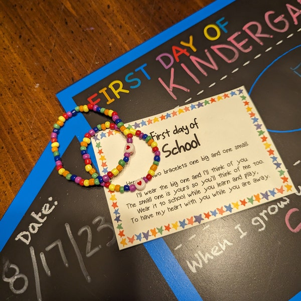First Day of School Bracelet Set First Day of School Mommy and Me Daddy ...