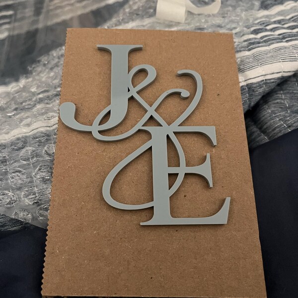 Wedding Initials Cake Charm Topper | Bold Letter Cake Topper | Wedding ...