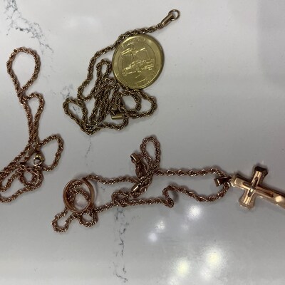 Titanium Steel Square Edges Cross & Stainless Steel Figaro 4mm - Etsy