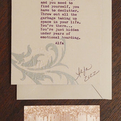 Typed Poem on 5x4 Stationary when You're Lost... Find Yourself ...