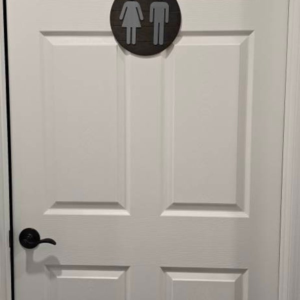 3D Restroom Shiplap Sign, Mini Bathroom Signs, Farmhouse Bathroom Decor ...