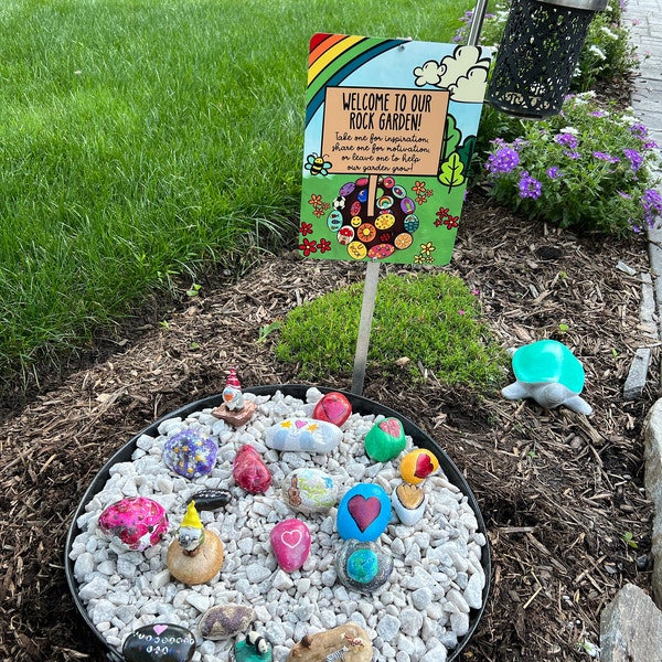 Rock Garden Sign: Kindness Rocks Project, School Garden Decor - Etsy