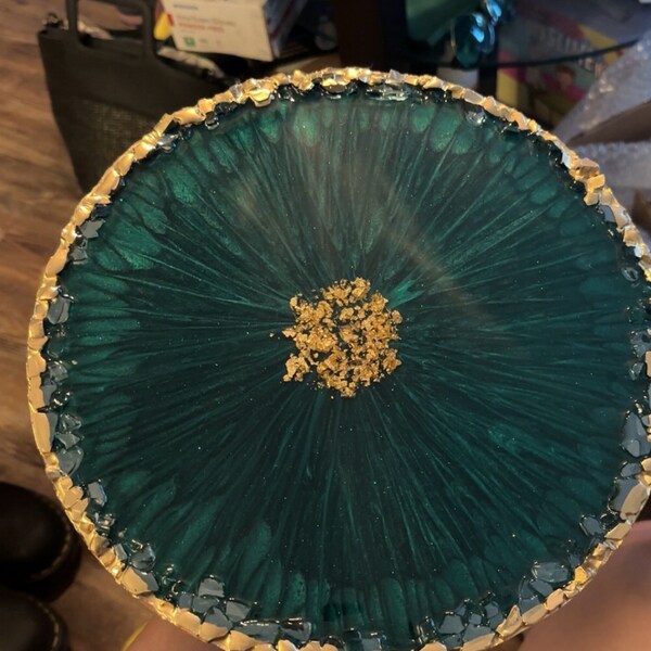 Pink and Pearl Resin Trays/resin Tiered Trays/pink Pearl Cupcake Holder ...