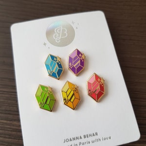 Mini Gem Pins Crystal Cute Mini Multicolor Gamer Diamond Enamel Pins ...