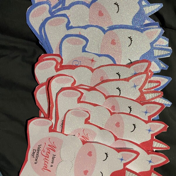 Unicorn Valentine Treat Holder Printable Cards, Girl Classroom ...
