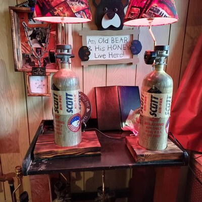 Firefighter Lamp Shade. Fire Department. Firetruck. Shades Are 9.5 X 5 ...