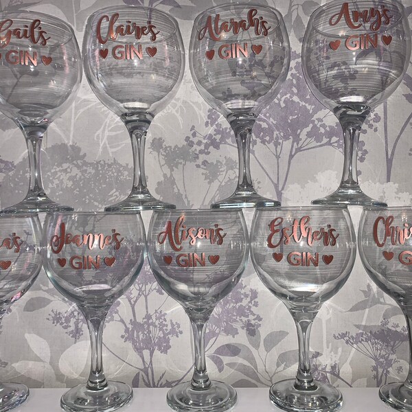 Gin Glass Decal, Gin Glass Sticker, Names for Drinks Glasses ...