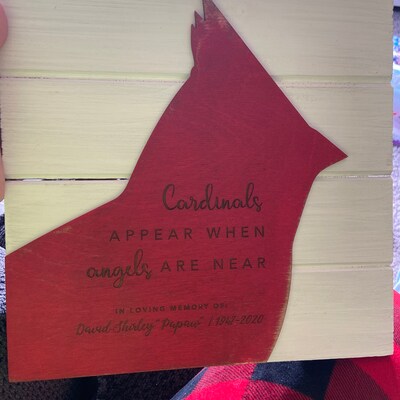 Personalized Bereavement Cardinal Sign / Memorial Gift / Cardinals ...