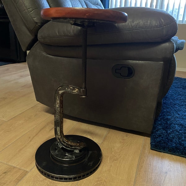 Made in USA C-clamp Industrial Table Stand Stool Art Repurposed ...