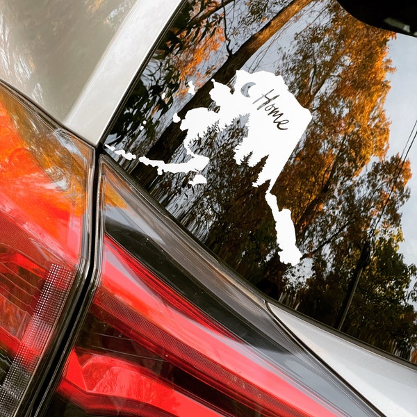 Alaska Decal "home" "alaska" or "adventure Awaits" State Outline With ...