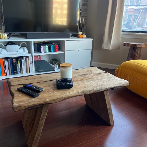 Rustic Low Coffee Table , Dining and Coffee Table , Live Edge Table ...