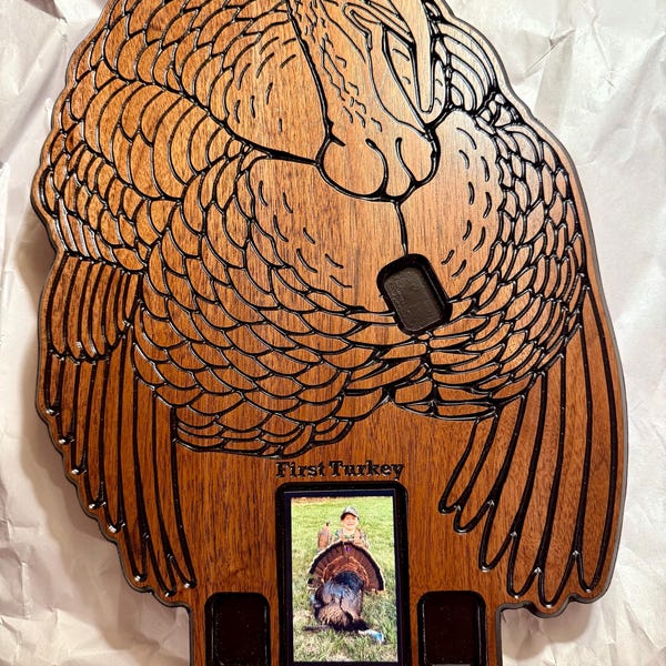 Custom Turkey Plaque Tail Mount, Personalized, Unique Fan, Beard, and ...