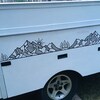 Mountain Scene Vinyl Decal, Mountains & Trees Decal, Camper RV Decal ...