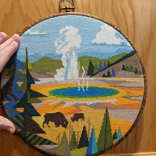 Yellowstone National Park #P466 Cross Stitch Embroidery Pattern ...