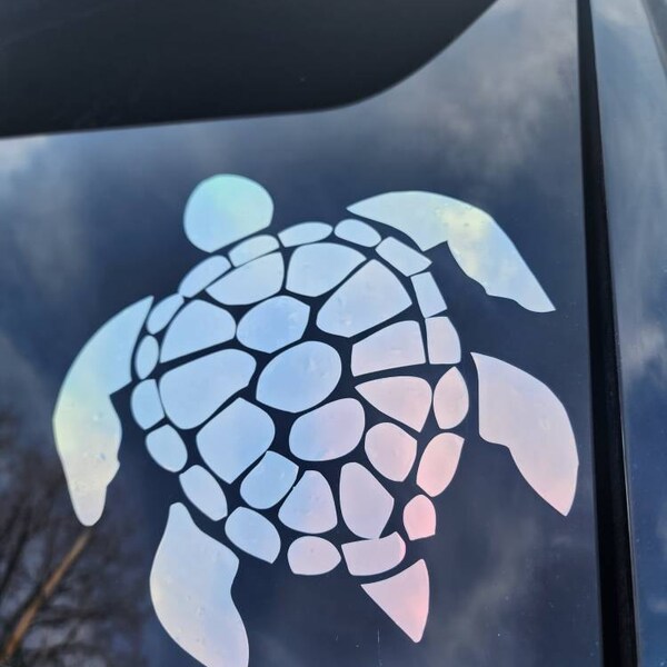Holographic Sea Turtle Decal, Car Decal, Vinyl Decal, Yeti Decal ...
