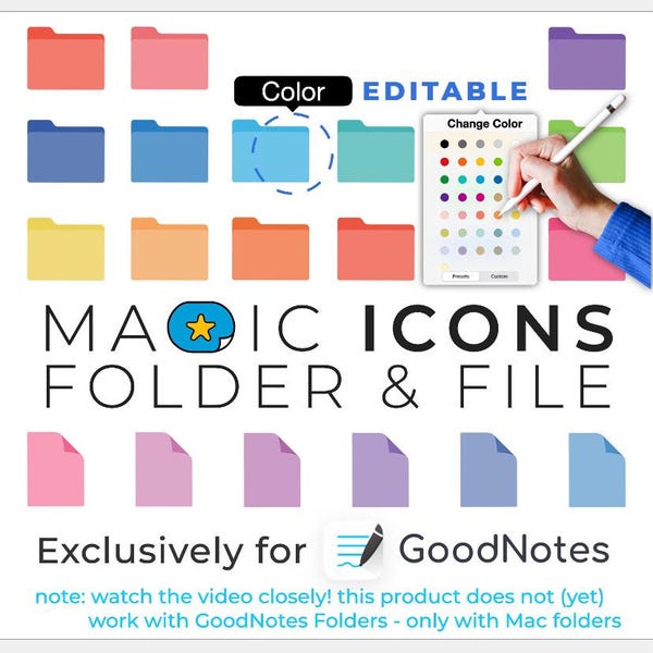 Goodnotes Digital Stickers: MAGIC STICKY NOTES | Color Editable ...