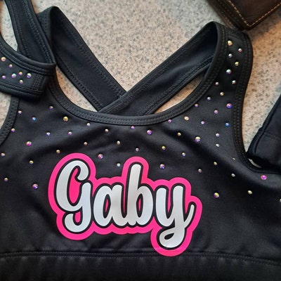 Personalized Rhinestone Sports Bra With Name or Word of Your Choosing ...