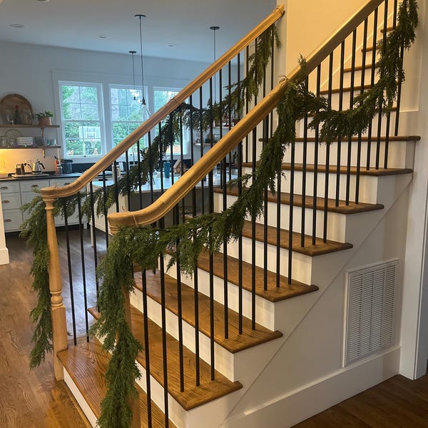 Authentic Artificial Real Touch Juniper Garland 6'. Christmas. Holiday ...