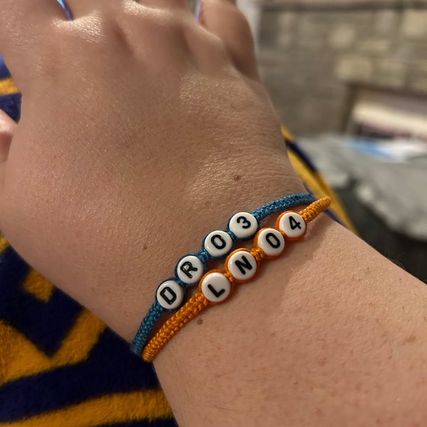 Formula 1 Driver Initials and Number Bracelet, F1, Norris Leclerc ...