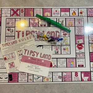 Tipsy Land Party Adult Drinking Board Game Game Night - Etsy