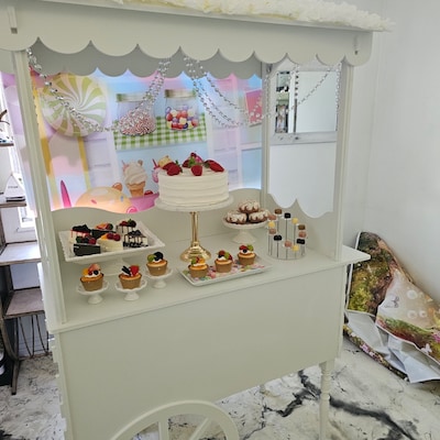 Wooden Sweet Cart Cart With Wheels Adult Wooden Sweet Cart Cake Stand ...