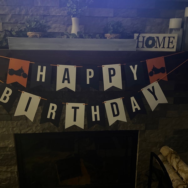 Motorcycle Banner, Motorcycle Birthday Banner, Bike Birthday Party ...