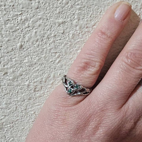 Women Silver Ring, Enchanted Forest Promise Ring, Mystic Woodland ...