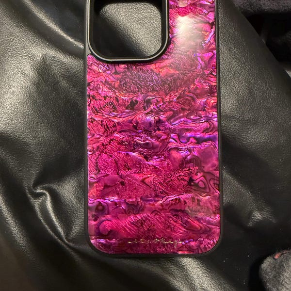 White Pearl - Real Mother of Pearl Phone Case, iPhone 16 15 14 13 Pro ...