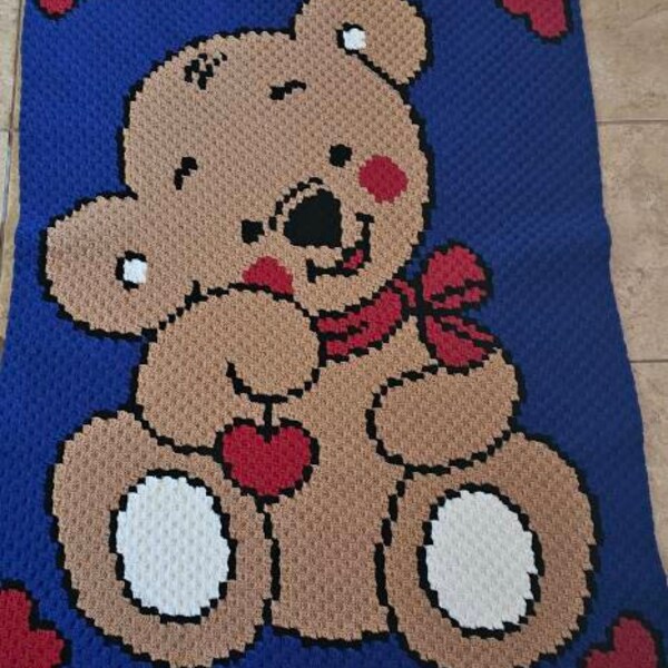 Adorable Bear Crochet Graph c2c, Mini C2c, Sc, Hdc, Dc, Tss, Cross ...