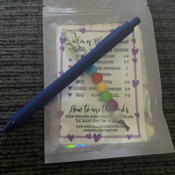 Order of Blood Draw Beads, Badge Reel Accessory for Student Nurses ...