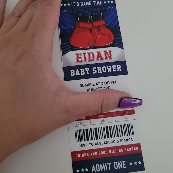Boxing Ticket Birthday Invitation, Editable Surprise Boxing Match ...