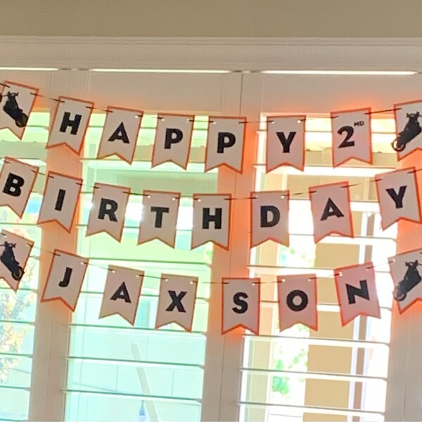 Motorcycle Birthday Banner, Motorcycle Inspired Birthday Banner ...