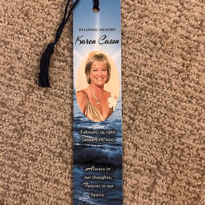 Personalized Memorial Bookmarks, Funeral Favors, Custom Bookmark MPB1 ...