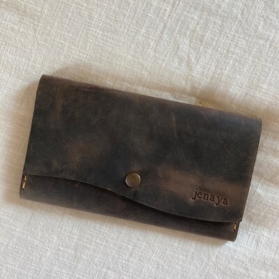 Personalized Womens Wallet, Distressed Leather Wallet for Women, Womens ...