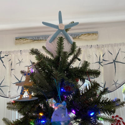 Large Starfish Coastal Tree Topper, Coastal Christmas Decor, Coastal ...