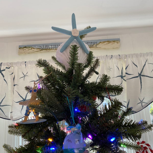 Large Starfish Coastal Tree Topper, Coastal Christmas Decor, Coastal ...
