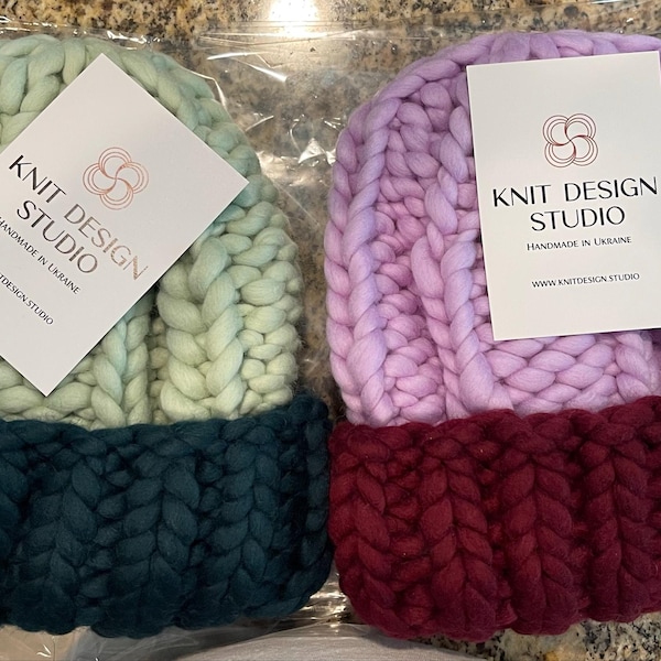 Chunky Knit Scarf - Oversized Winter Scarf - Bulky Hand Knitted Merino ...