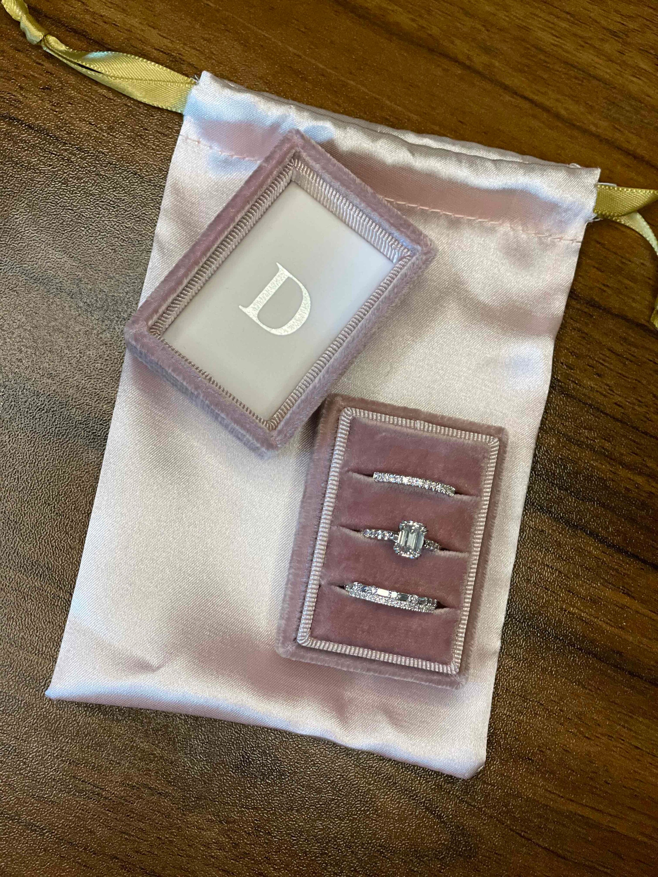 Three Ring Box Wedding Ring Box 3 Slots | Etsy