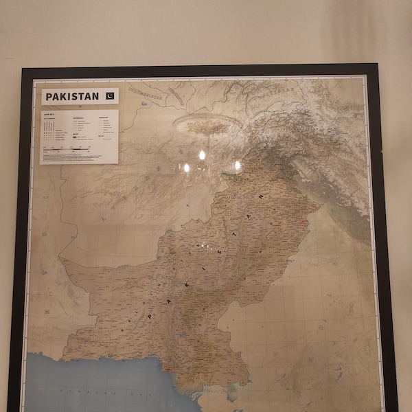 Large Wall Map of Pakistan and Kashmir | Detailed Attractive Colours ...