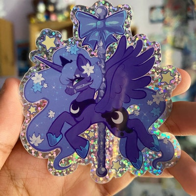 3 X 3 Carousel MLP Celestia and Luna Holographic Vinyl Stickers - Etsy
