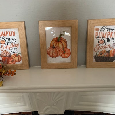 Set of 3 Pumpkin Spice Signs Autumn Prints Fall Decor Pumpkin Print ...