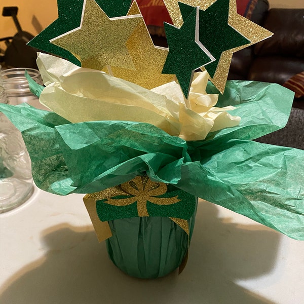 Glitter Star Centerpiece Picks, Set of 5 Assorted Size Stars, Twinkle ...