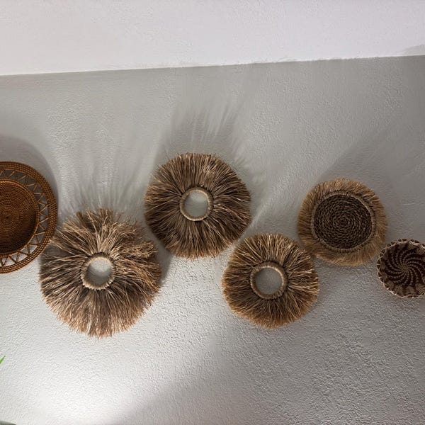 Mayan Pine Needle Rust Basket - 6-inch Handwoven Boho Decor - Etsy