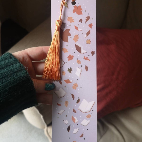 Autumn Leaves Bookmark | Gold Foil Bookmark | Autumn Page Marker | Book ...