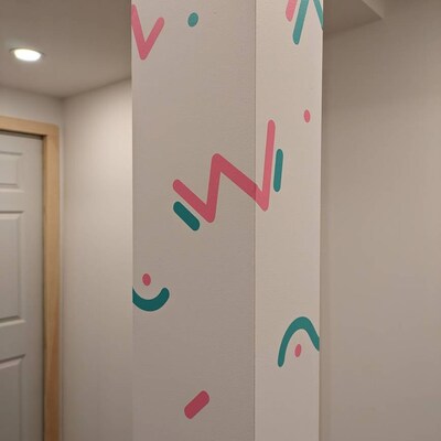 80s Abstract Pattern Wall Decal Set 80s Style, Vintage Eighties Design ...