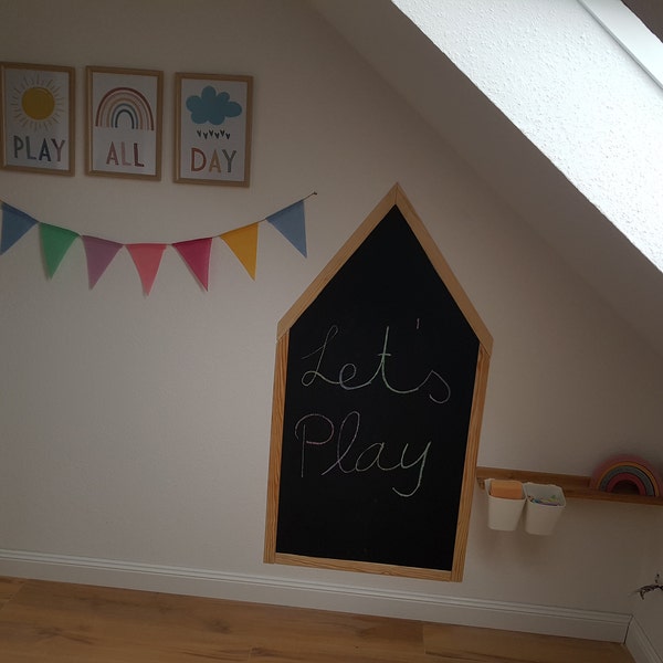 Play All Day Printable Set of 3, Lets Play Sign, Nursery Wall Art ...