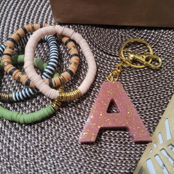 Custom Collegiate Beaded Bracelets, Heishi Bead Bracelet, Personalized ...
