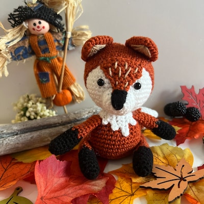 CROCHET PATTERN Lucy the Fox Crochet Amigurumi Stuffed Sitting Forest ...